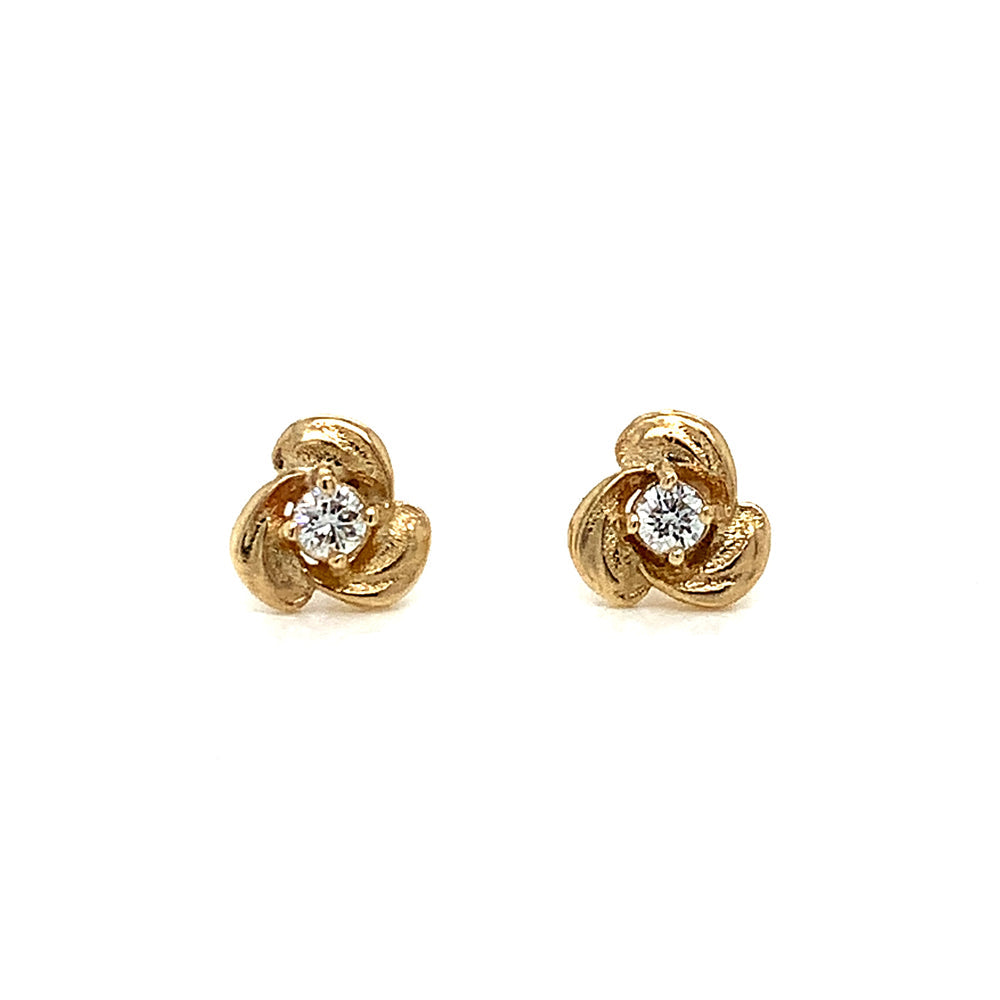 Gold & Diamond Stud Earrings - "Monet's Garden" – Alara
