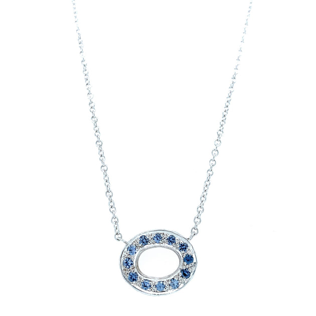 Yogo Sapphire & White Gold Necklace - "Aspen Link" – Alara