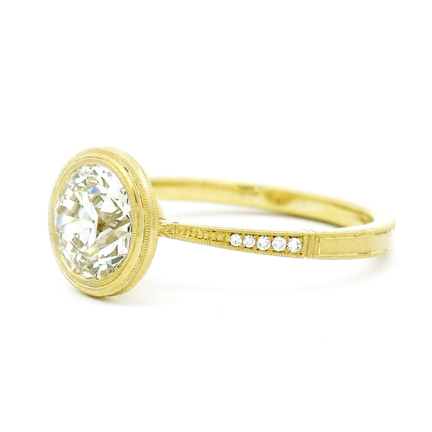 Old European Cut Diamond Engagement Ring - "Loyal Bezel" – Alara