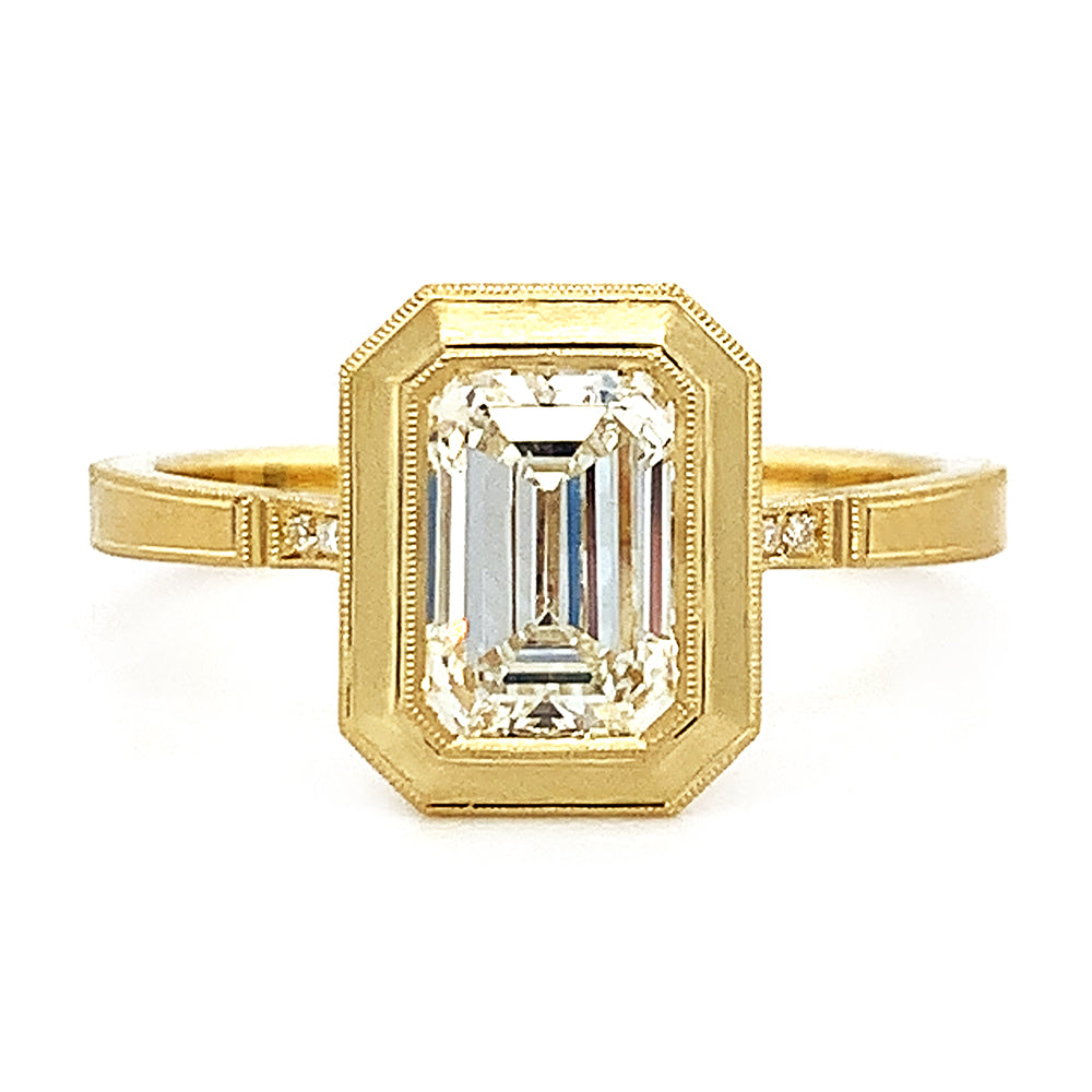Emerald Cut Diamond Engagement Ring - "Mariana Bezel" – Alara