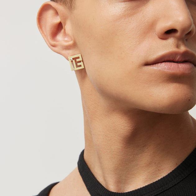 Balmain 18K Yellow Gold Labyrinth Frieze Single Stud Earring – Alara