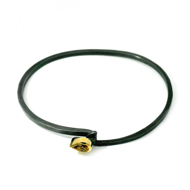 Yellow Montana Sapphire & Sterling Silver Bangle Bracelet - "Cheyanne ...